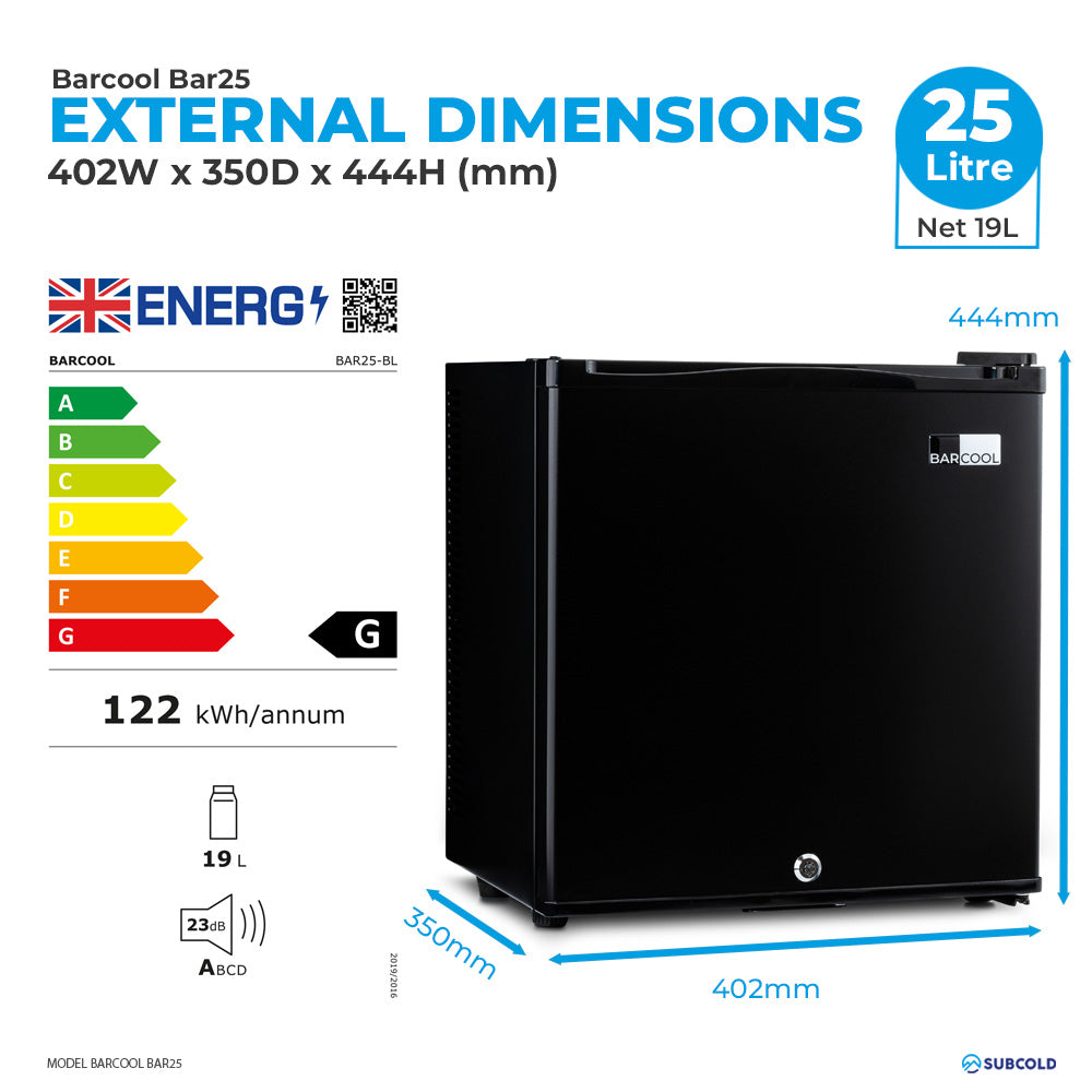 Mini Bar Fridge - 25 Litre Mini Fridge | Barcool Bar25 LED Clearance ...