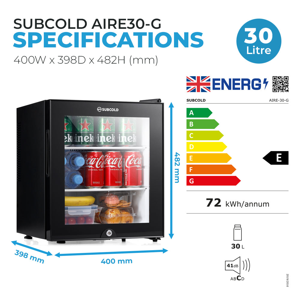 Subcold Aire30-G LED Mini Fridge - Black – Subcold Ltd
